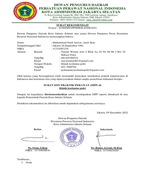 4109 Rekomendasi Sipp An Muhammad Nuril Anwar Amd Kep Pdf