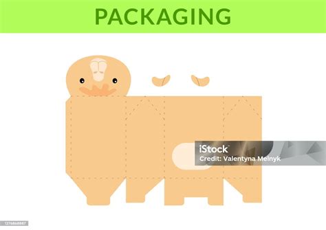 생일을위한 사랑스러운 Diy 파티 호의 상자 과자 사탕 작은 선물 빵집을위한 귀여운 낙타와 아기 샤워 소매 상자 청사진 템플릿 인쇄 컷아웃 접기 접착제 벡터 스톡 일러스트