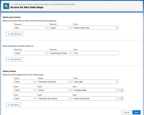 create a user access policy salesforce trailhead