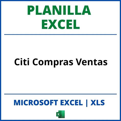 Planilla Excel Para Citi Compras Ventas