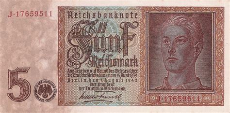 5 Reichsmark Reichsbanknote Germany 1871 1948 Numista