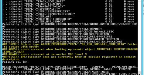The Oradbsafe Ora 04052 Ora 00604 Ora 12514 Dblink And Tnslistener
