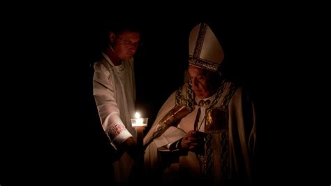 Pope Presides Over Easter Vigil Delivers 10 Minute Homily After