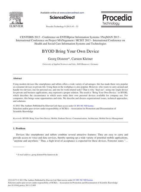 Pdf Byod — Bring Your Own Device