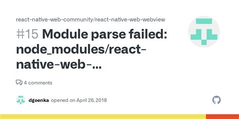 Module Parse Failed Nodemodulesreact Native Web Webviewsrcindexjs
