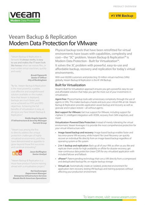 Pdf Veeam Backup And Replication Modern Data Protection For Vmware · Backup And Replication