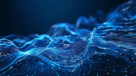 Premium Photo Abstract Blue Tech Background With Digital Waves