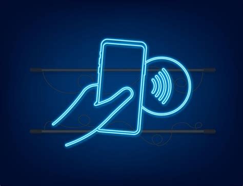 Бесконтактная беспроводная оплата знак логотип. технология nfc. связь ...