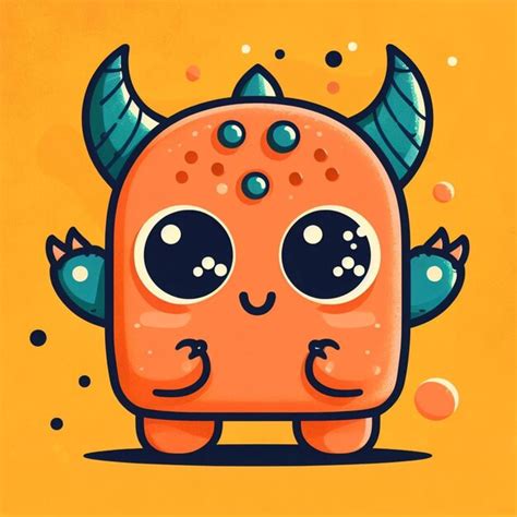 Cute Small Monster Cartoon Illustration Premium Ai Generated Image