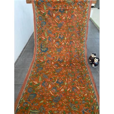 Jual Kain Batik Solo Tiga Negri Merah Bata Modern Premium Shopee Indonesia