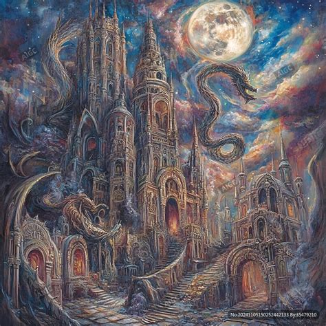 Ai创作图阴郁的克苏鲁神话 魔幻插画 玄幻立体画 克苏鲁世界 怪物场景插画 神话风格背景图 神话场景图 玄幻题材插画 克苏鲁神话中的旧日支配者