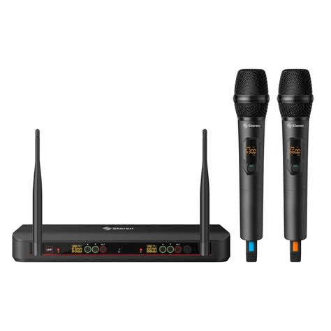 Expercommx Sistema De 2 Micrófonos Inalámbricos Recargables Steren 2