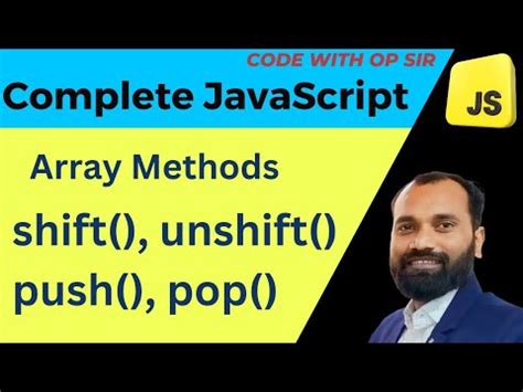 Array Methods At Push Pop Shift Unshift In Javascript In Hindi YouTube