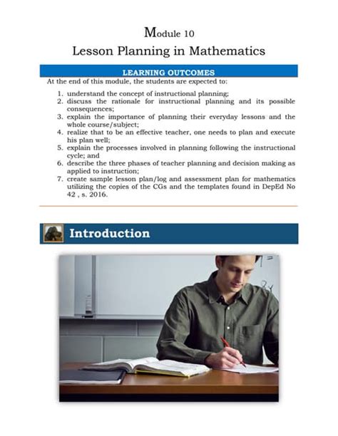 module 10 lesson planning in mathematic pdf