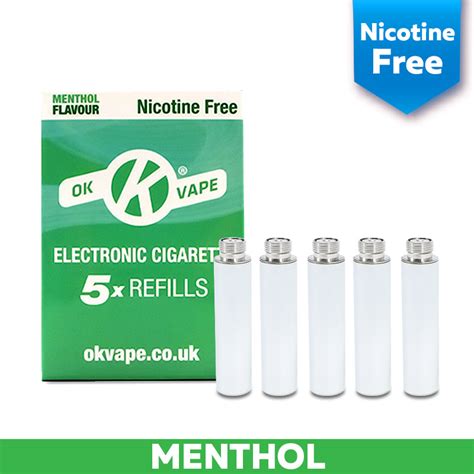 Ok Vape E Cig Nicotine Free Menthol Cartridges Health And Care