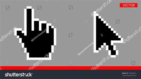 Arrow Pixel Cursor Pixel Mouse Hand Stock Vector Royalty Free Shutterstock