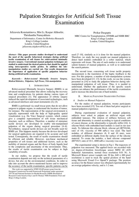 Pdf Palpation Strategies For Artificial Soft Tissue Examination