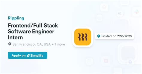 Frontendfull Stack Software Engineer Intern Rippling Simplify Jobs