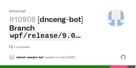 Dnceng Bot Branch `wpfrelease90` Cant Be Merged To Azdo Internal Branch · Issue 10908