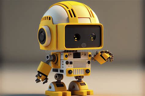 Engineer Robot With 3d Rendering Cute And Small Artificial Intelligence