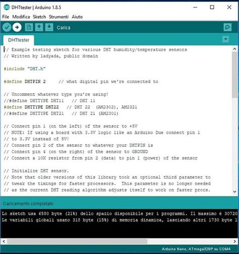 Leggere Temperatura E Umidità Con Arduino Nano E Sensore Dht22 Lelezapp