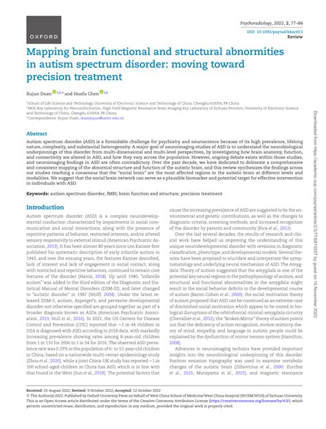Pdf Mapping Brain Functional And Structural Abnormities In Autism