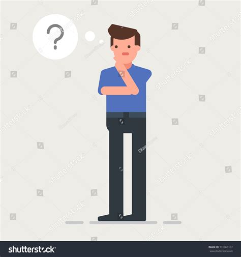 Man Thinking Question Mark Flat Vector Stock Vector Royalty Free 731066107 Shutterstock