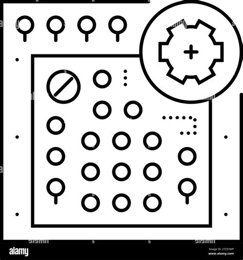 avionics testing aircraft line icon vector illustration stock vector