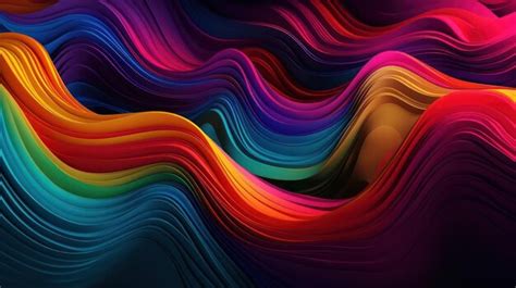 Premium Photo Colorful 3d Wavy Background Generative Ai