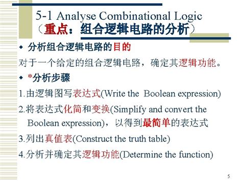 5 Combinational Logic Analysis 1 Contents W Basic