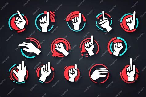 Hand Cursor Icon Set Click Icon Vector Hand Click Pointer Premium Ai Generated Image