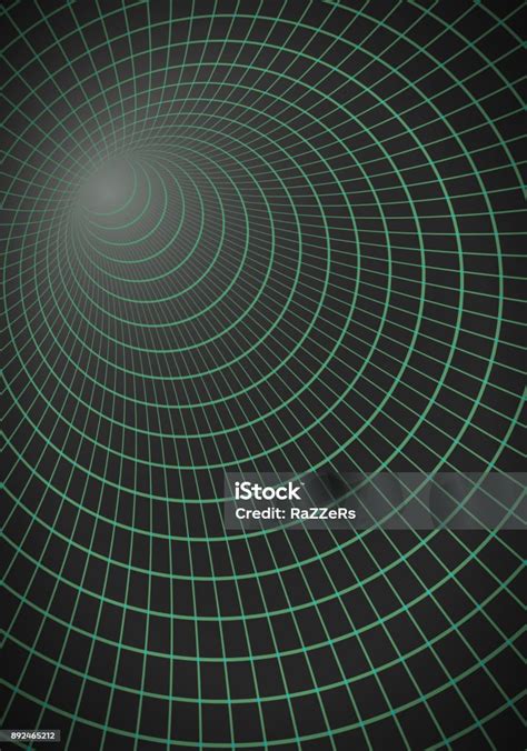 벡터 나선형 터널입니다 와이어 프레임 기술 소용돌이 터널 환상 배경 3차원 형태에 대한 스톡 벡터 아트 및 기타 이미지 3차원 형태 검은색 곡선 Istock