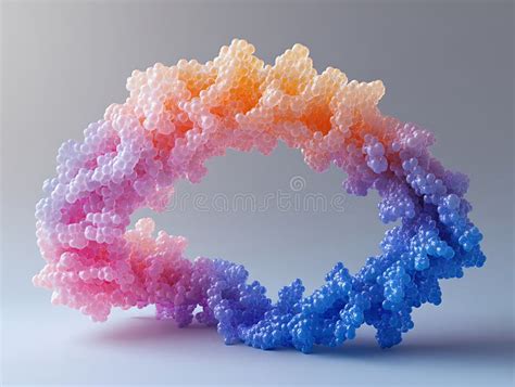 Abstract 3d Render Of A Ring Structure With A Gradient Of Spheres