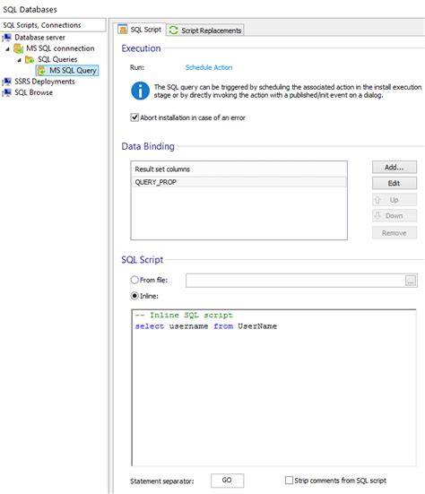 using an sql query to interrogate sql databases