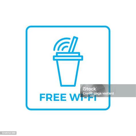 무료 와이파이 와이파이 와이파이 기호 음료 가게 카페 카페 벡터 아이콘 스티커 일러스트 0명에 대한 스톡 벡터 아트 및 기타