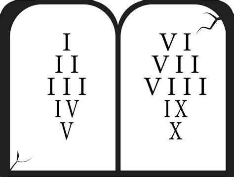 Stone Tablets Icon On White Background Ten Commandments Bible Story