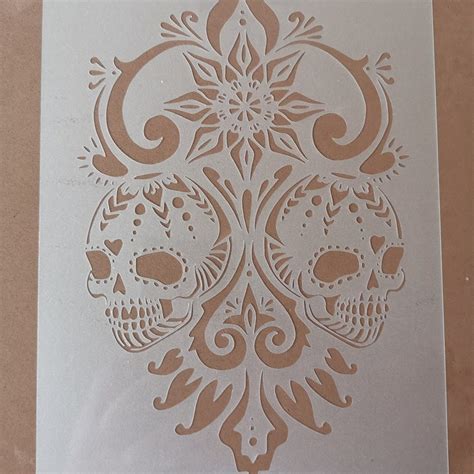 Skull Stencil Etsy