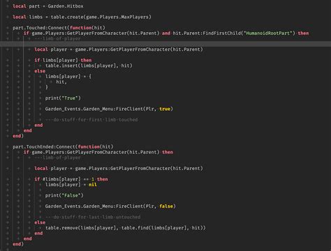 How To Detect When A Player Is Touching And Touching A Part Scripting Support Developer