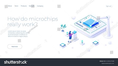 Microchip Concept Illustration Isometric Vector Design Stock Vector Royalty Free 2130317528