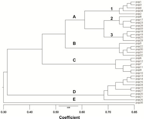 A Dendrogram Generated From Upgma Cluster Analysis Showing The
