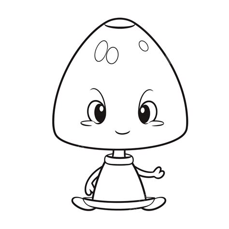 개요 스케치 드로잉을 그리는 눈을 가진 귀여운 버섯 색칠 페이지 벡터 램프 디자인 도면 램프 디자인 개요 램프 디자인 스케치 Png 일러스트 및 벡터 에 대한 무료