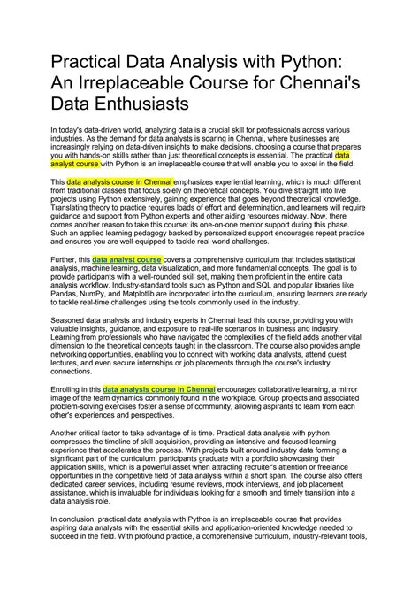 Data Analysis Course In Chennai Data Analyst Course By Excelrsolutions
