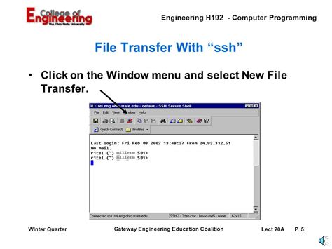 Engineering H192 Computer Programming Gateway Engineering Education Coalition Lect 20ap