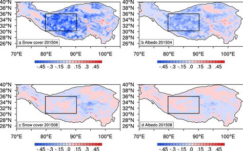 Spatial Distributions Of The Differences In Snow Cover Left Panel And