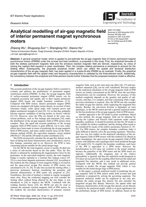 Analytical Modelling Of Air Gap Magnetic Field Of Interior Permanent Magnet Synchronous Motors