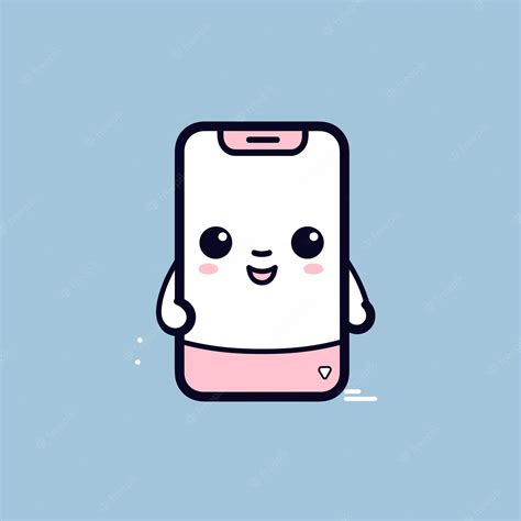 Premium Vector Cute Kawaii Smartphone Chibi Mascot Vector Cartoon Style