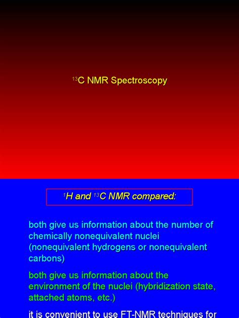13c Nmr Spectroscopy Power Point Presentation Pdf Carbon 13 Nuclear
