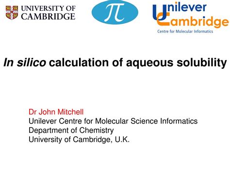 Ppt In Silico Calculation Of Aqueous Solubility Powerpoint Presentation Id 6561237