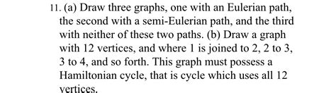 Solved A Draw Three Graphs One With An Eulerian Path Chegg