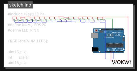 Wave Led4 Wokwi ESP32 STM32 Arduino Simulator
